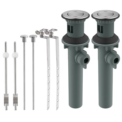 Universal 2 pack Bathroom Sink Drain with Overflow For Moen American ...