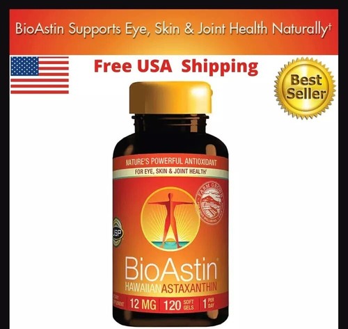 BioAstin Hawaiian Astaxanthin 12 mg Supplement 120 Soft Gels 10/2027 ...