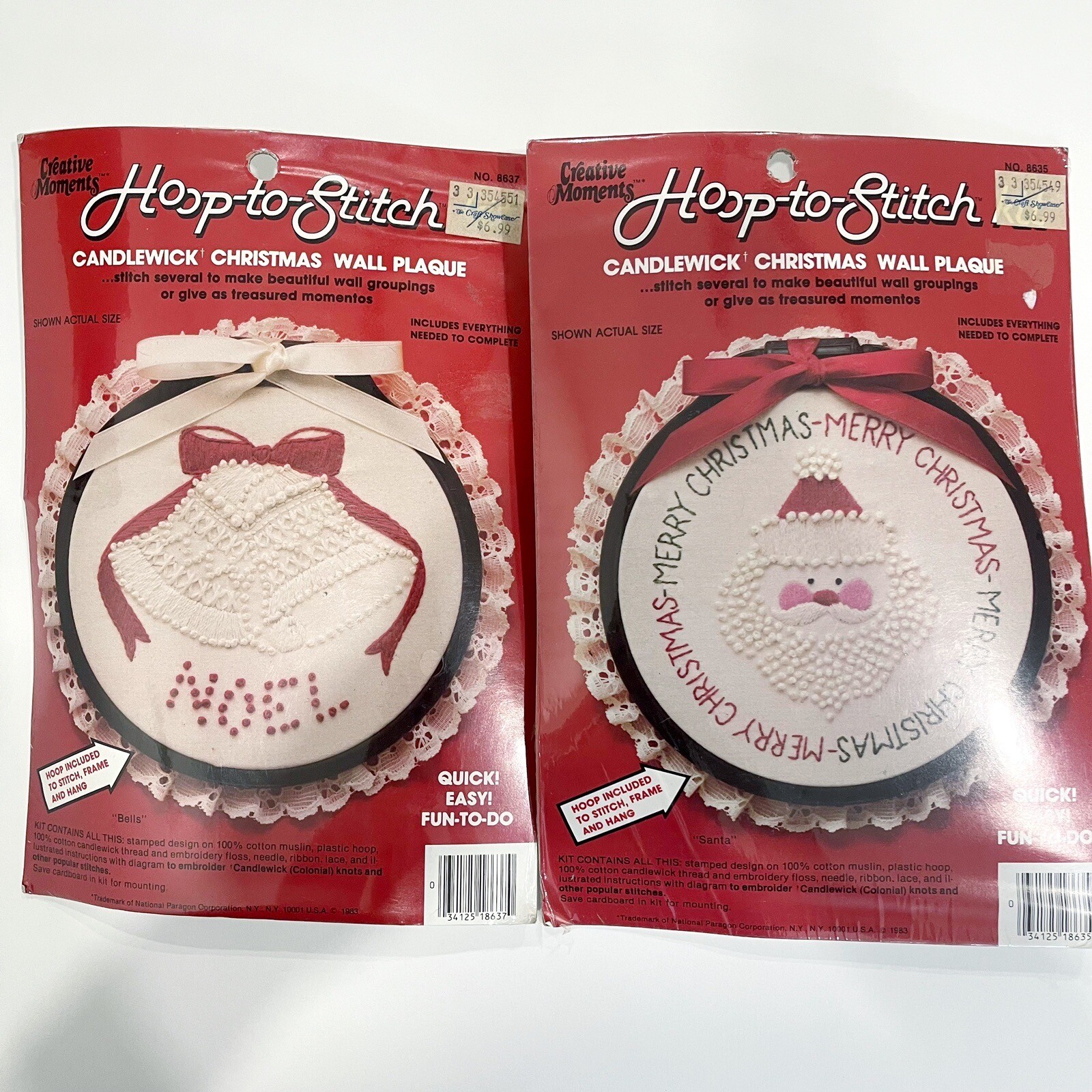 Vintage Christmas Candlewick Stitch Kits - Lot of 2 NEW SEALED | eBay