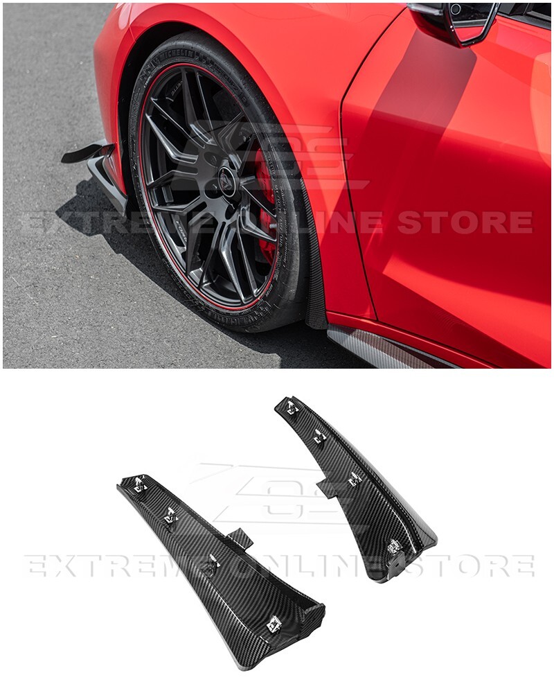 For 22-Up Corvette C8 Z06 XL Extended Hydro Dipped Carbon Fiber Front ...