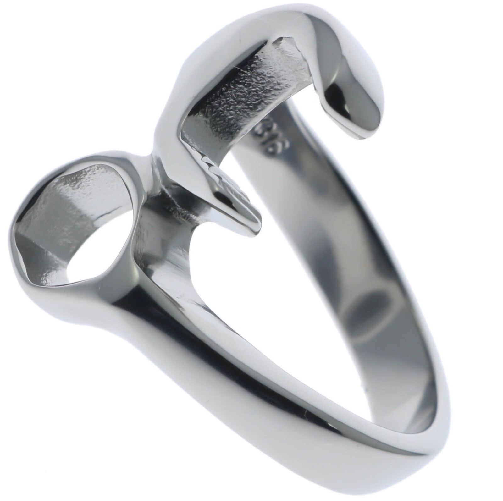 Millwright Wrench Wrap Craftsman Mechanics Mens Stainless Steel Ring ...