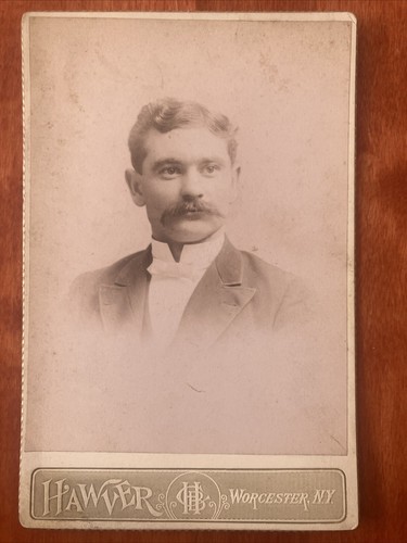 Handsome Man Big Mustache Cabinet Card c1880s Victorian Era Hawver ...
