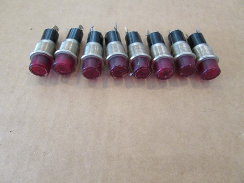 Lot of (8) Dial Co Dialco Red Lens Indicator Lights 75W 125V | eBay