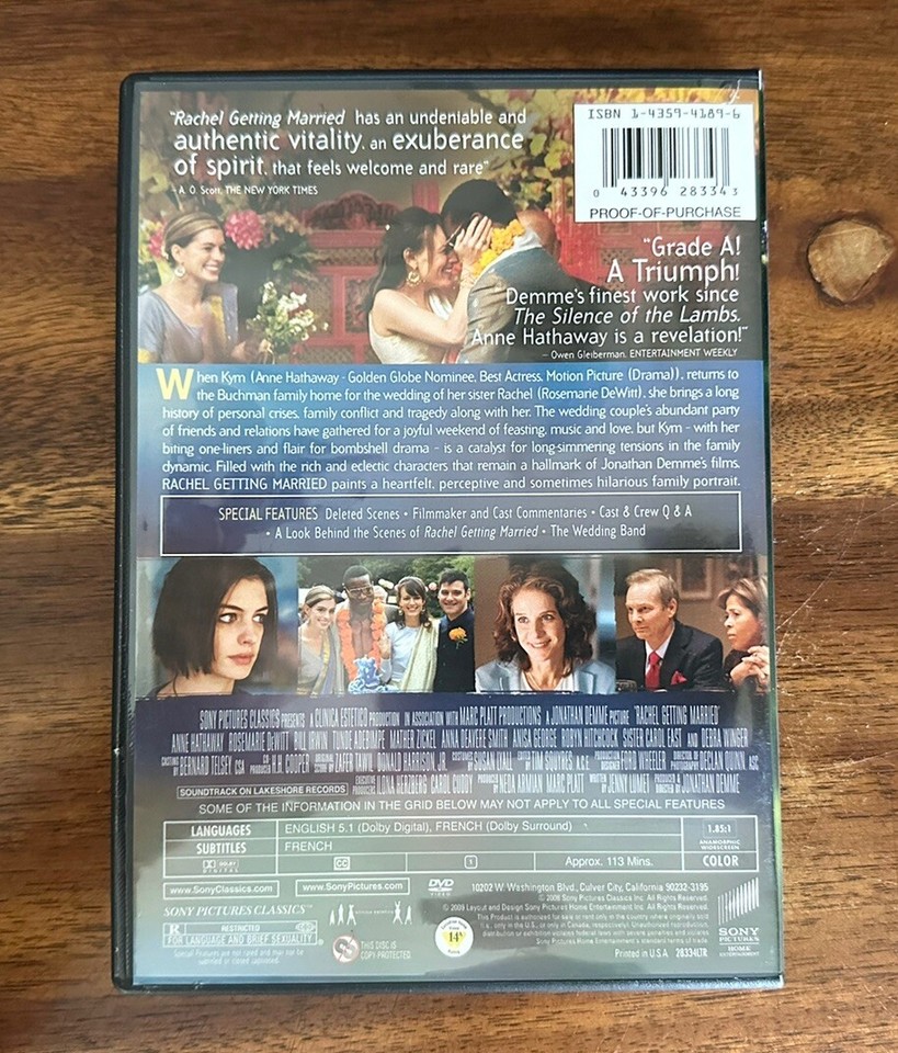Rachel Getting Married (DVD, 2008) FREE SHIPPING 43396283343| eBay
