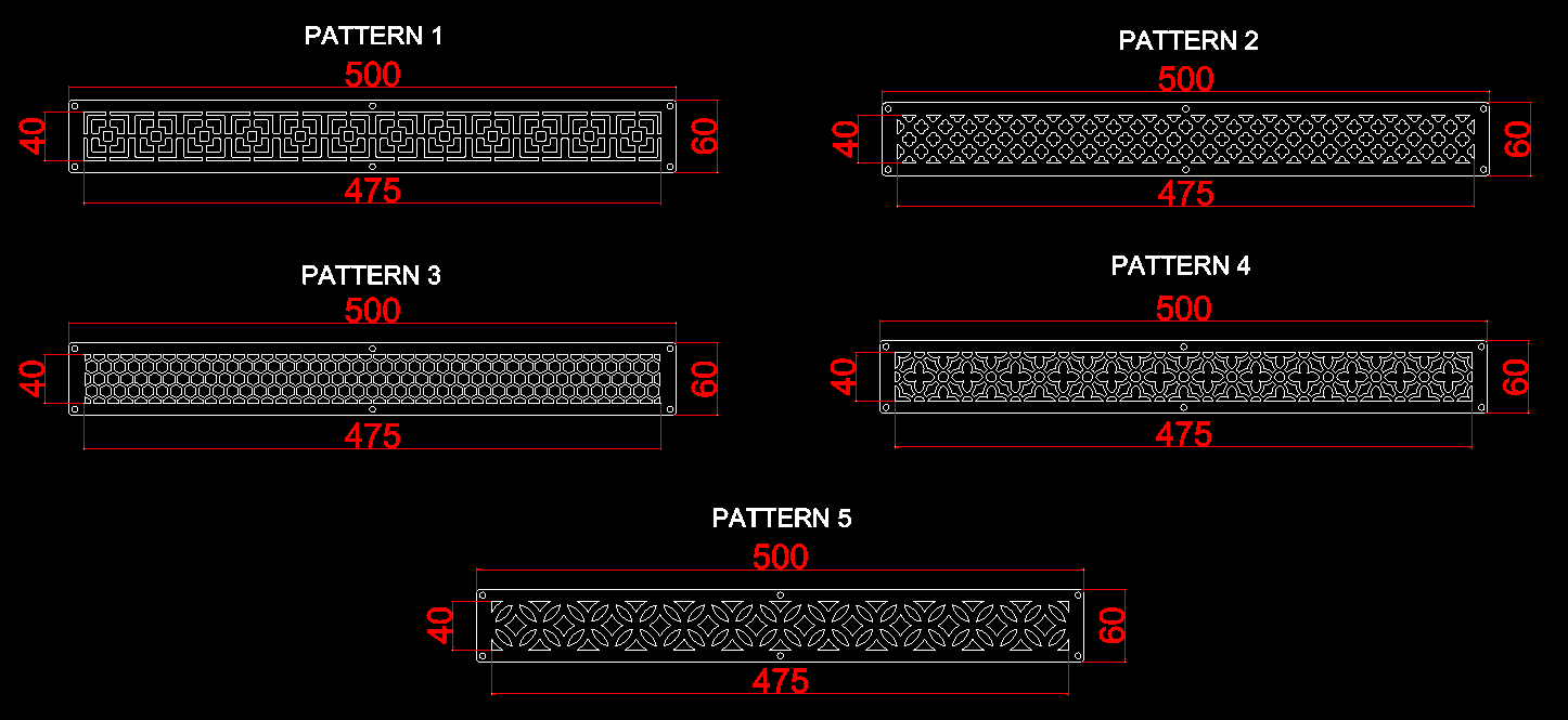 Brushed Stainless Steel Kitchen Plinth Vent Grille - Choice Of 5 ...