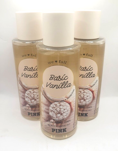 VICTORIA'S SECRET PINK BASIC VANILLA BODY MIST 8.4 FL OZ (SET OF 3 ...