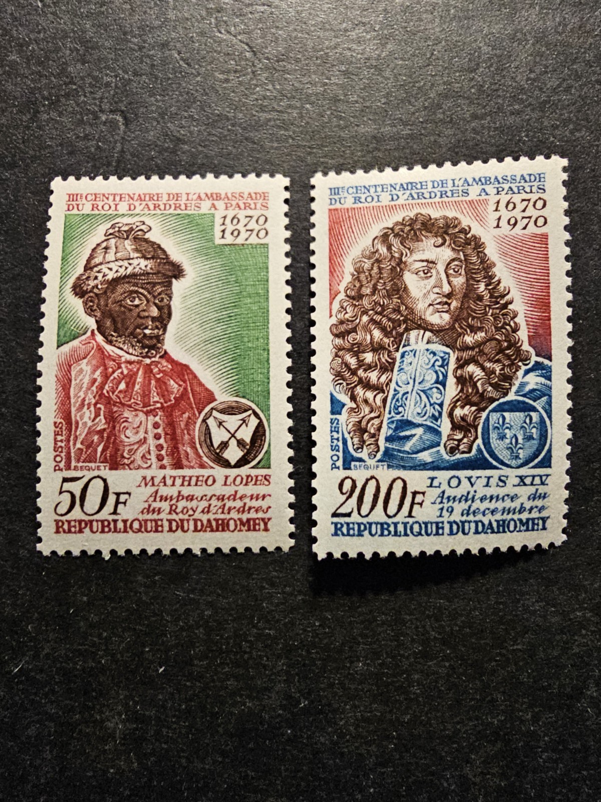 Stamp Dahomey The Embassy Of King Louis XIV No. 292/294 New ** Luxury ...