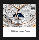 BORMAN Men's 40mm Luxury Wristwatch MoonPhase Calendar Watch BM3868 ...
