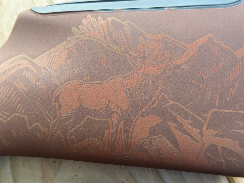 CUSTOM THOMPSON CENTER ENCORE PH DK BRN ENGRAVED STAG FLEX TECH RIFLE ...