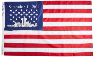 3X5' US USA SEPTEMBER SEPT 11TH 2001 9/11 SEWN EMBROIDERED NYLON US ...