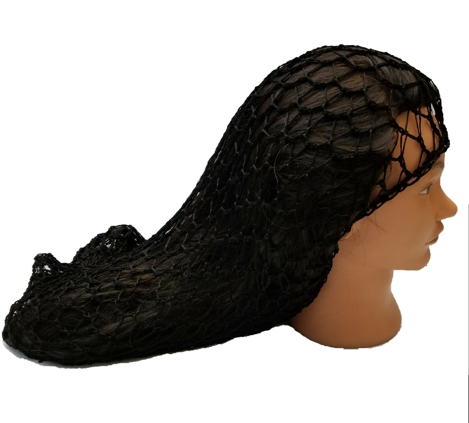 Black Extra Slouchy Cover Cap Hat Hair Net Hairnet Snood Long Hair XL ...