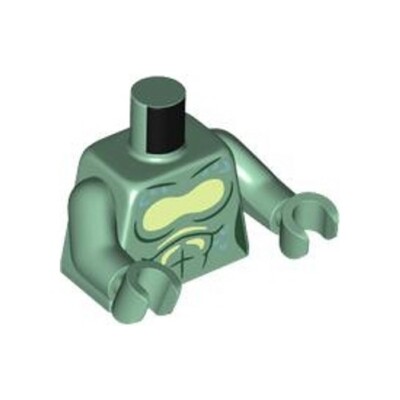 LEGO - Minifig, Torso Female Merperson Green Contour Lines & Yellowish ...