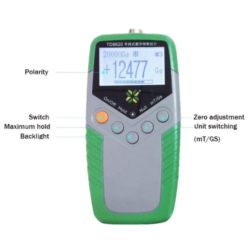 Handheld Digital Tesla Gauss Meter High Precision Gaussmeter Fluxmeter ...