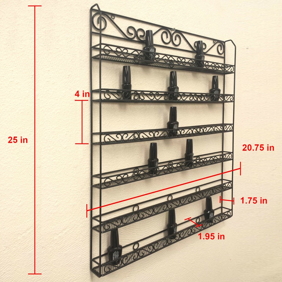 Metal Wire Nail Polish Display Organizer Wall Rack (Hold 90 to 100 ...