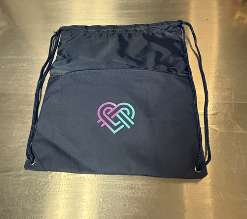 Cute Matching Baby Set - Blue String Bag & White Burp Cloth 2 Hearts ...