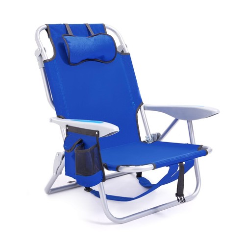 Portable Beach Chair for Adults, Outdoor Camping Chair Lay Flat Folding ...