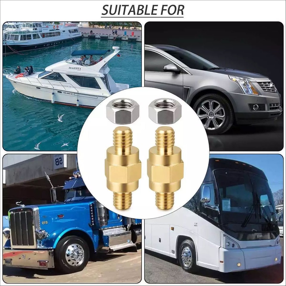 2 Set Side mount battery terminal extender adapter bolt easy to install ...