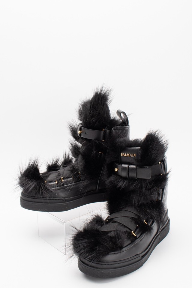 RRP €1620 BALMAIN Leather Ankle Boots US5.5 UK2.5 EU35.5 Logo Made in ...