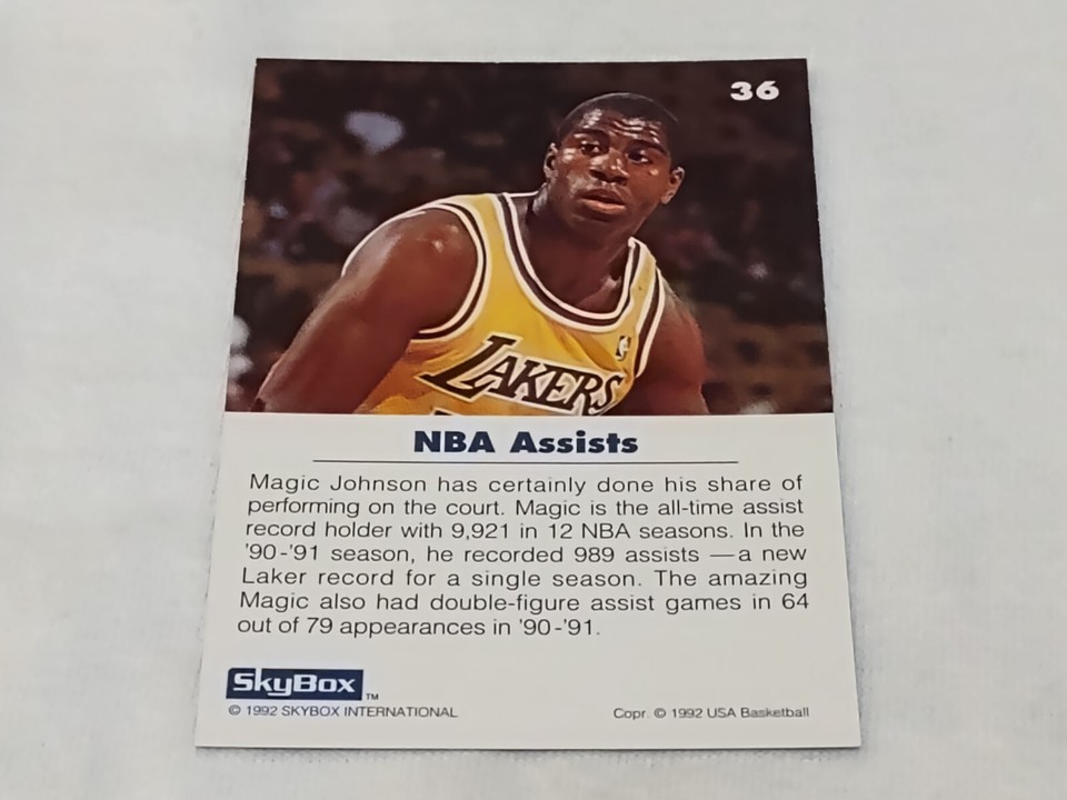 Magic Johnson 1992 Skybox USA #36 NBA Assists Los Angeles Lakers HOF ...