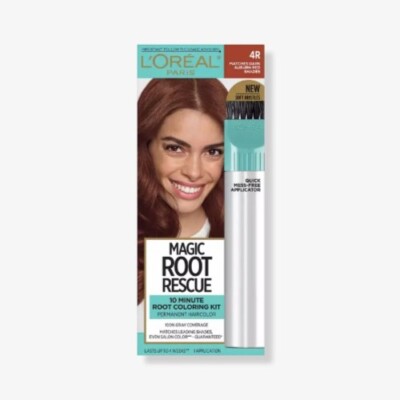 L'Oreal Root Rescue 10 Minute Root Permanent Hair Color Kit #4R DARK ...