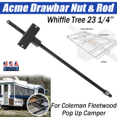Acme Drawbar Nut & Rod For Coleman Fleetwood Pop Up Camper Whiffle Tree ...