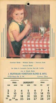 1966 Huffman Venetian Blind Mfg Calendar Canton Ohio A Shade Better ...