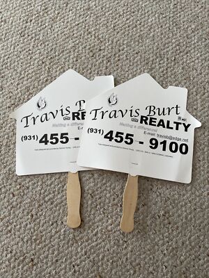 Vintage Travis Burt Realty Tullahoma TN funeral/ church fan | eBay