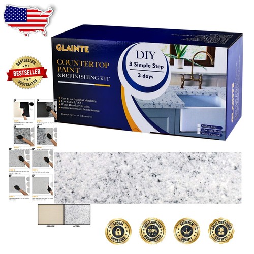 High-Gloss Granite Countertop Paint Kit for Kitchen & Bath - 38 Sq Ft ...