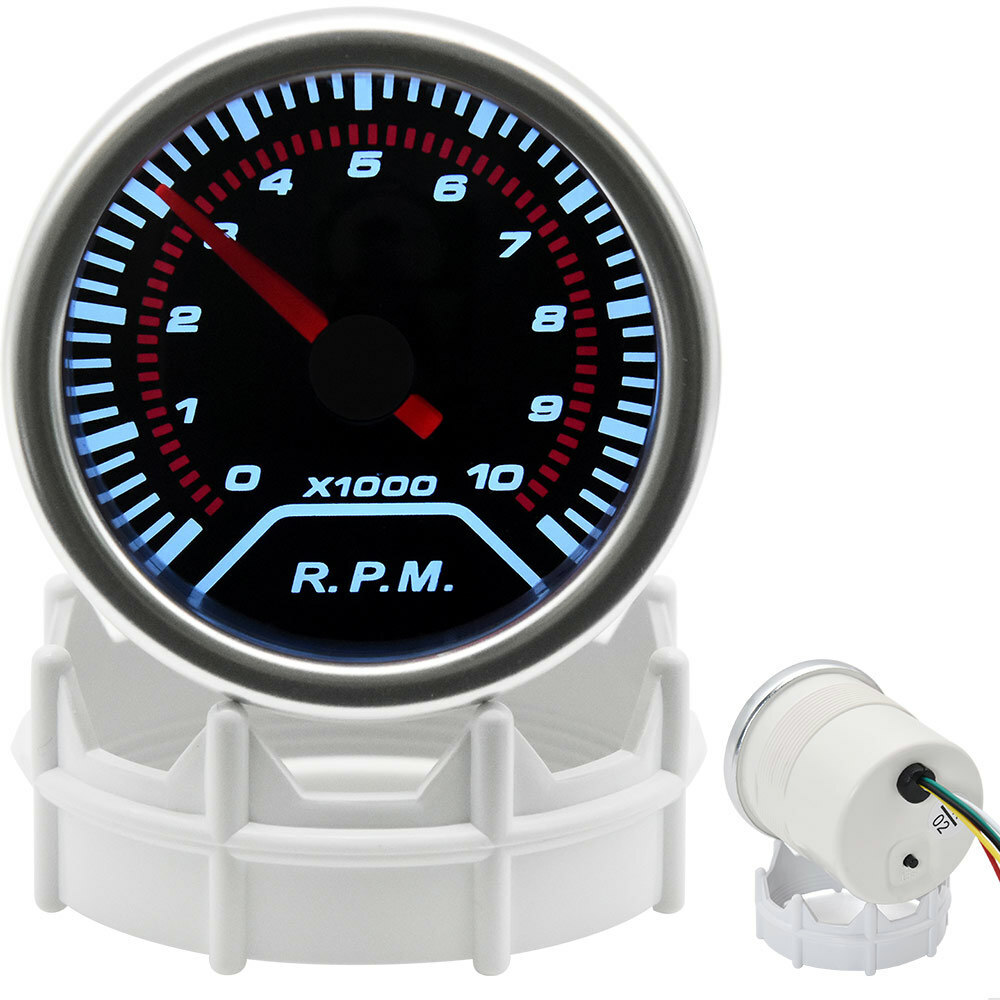 2'' 52mm 12V Universal Digital LED RPM Tacho Tachometer Gauge LED 0 ...