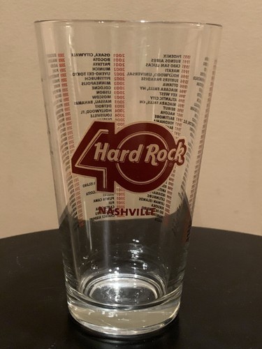 Hard Rock Cafe 2011 NASHVILLE 40th Anniversary PINT GLASS 6" Glassware ...