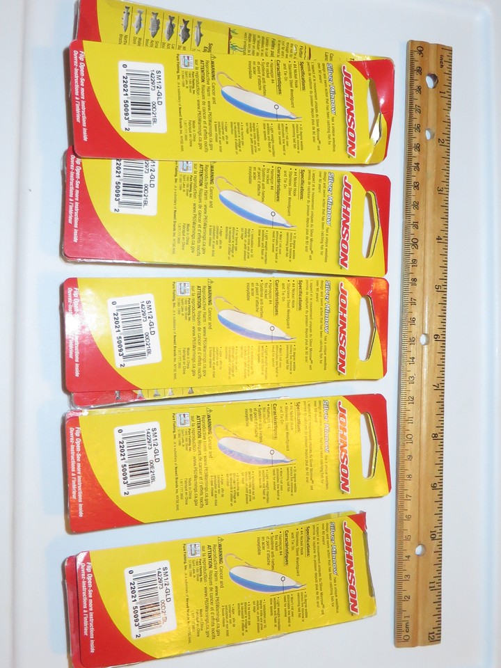 Lot of 5 Johnson Silver Minnow Spoons 1/2 oz | eBay