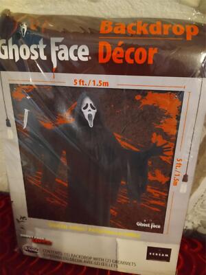 RARE SCREAM GHOSTFACE FABRIC PHOTO WALL BACKDROP HANGER HALLOWEEN ...