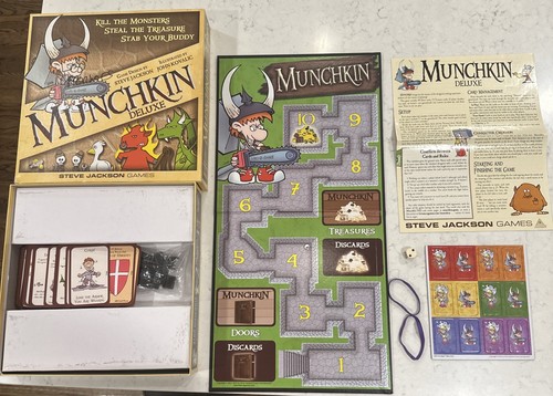 Steve Jackson Games 1483 Munchkin Deluxe Edition Board Game Complete ...