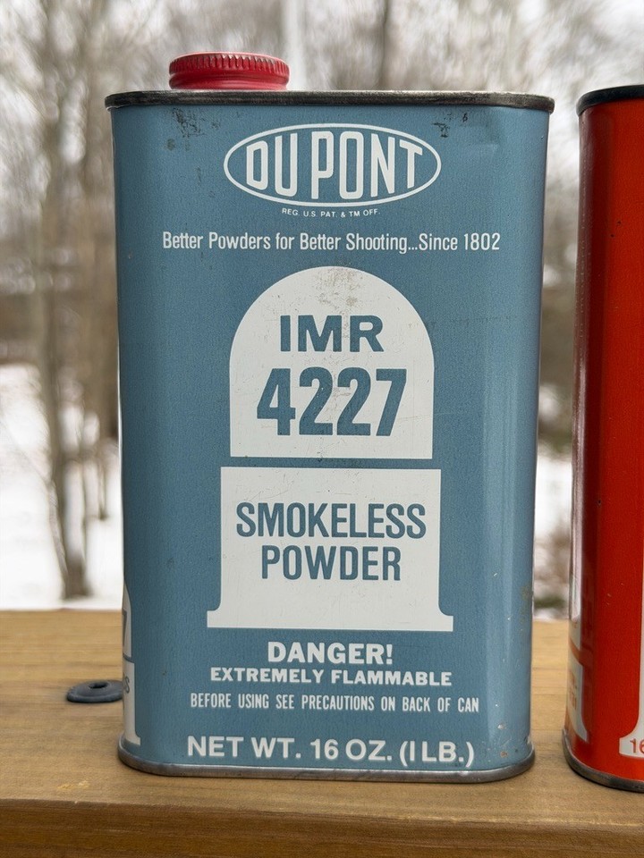 5 Vintage Collectible IMR Smokeless Powder Tin Can EMPTY Gun DuPont ...