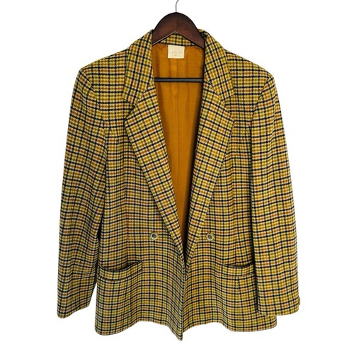 Alexon Vintage Blazer Women's Size 14 NZ Wool Plaid Jacket Check Old ...