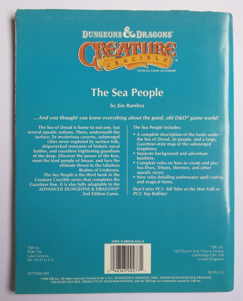 PC3 Creature Crucible: The Sea People (TSR 1990) B/X D&D, AD&D - mint ...