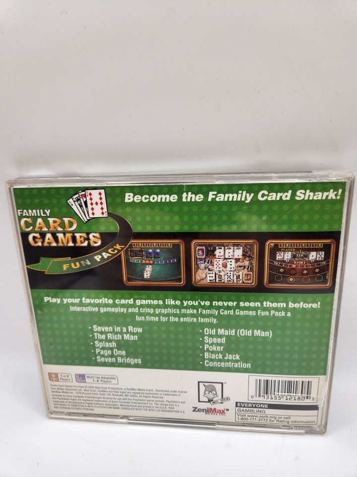 Family Card Games Fun Pack for Sony PlayStation 1 2002 Cib Tested | eBay UK