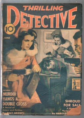 PULP: Thrilling Detective 6/1942-gun moll cover-mystery-pulp thrills-VG ...