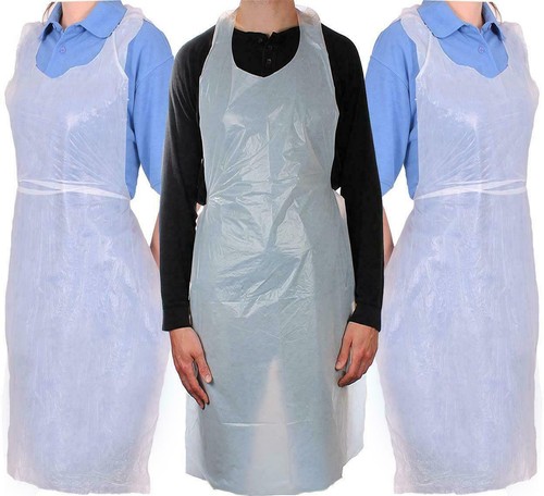 1000 DISPOSABLE PLASTIC PPE APRON WATERPROOF POLYTHENE APRONS ECO FLAT ...