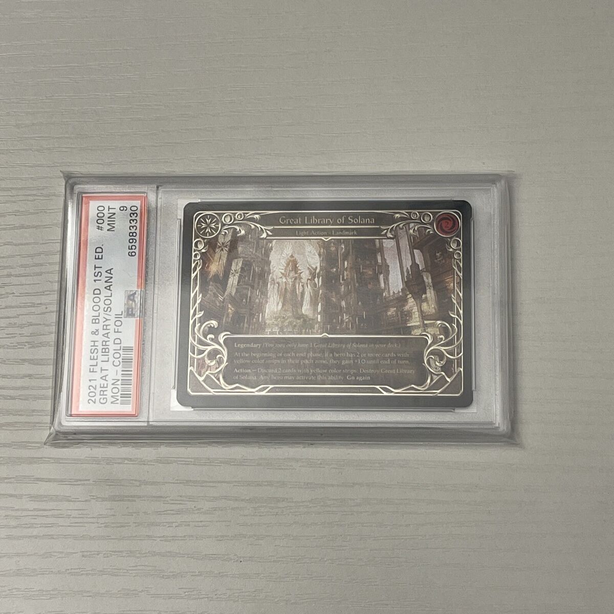Great Library Of Solana PSA 9 Mint 000 Flesh and Blood Cold Great Library Of Solana PSA 9 Mint 000 Flesh and Blood Cold