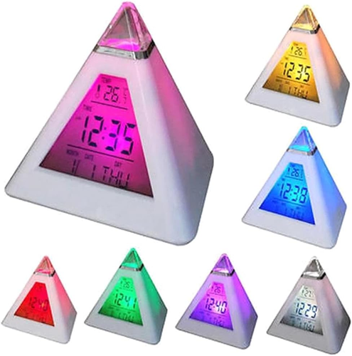 Digital LED Alarm Clock, Pyramid Shape Digital Led Alarm Clock Time ...