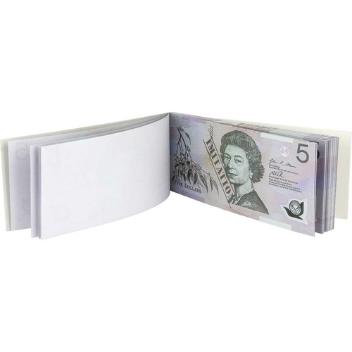 Australian Play Money Imitation $5 Five Dollar Notes 50 Sheets Pad ...