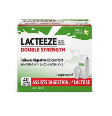 Lacteeze Lactase Enzymes Double Strength 40 Chewable Caplets | eBay ...