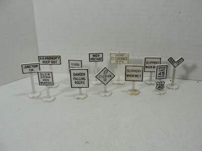 Diorama HO Scale Accessories Plastic White Road Signs | eBay
