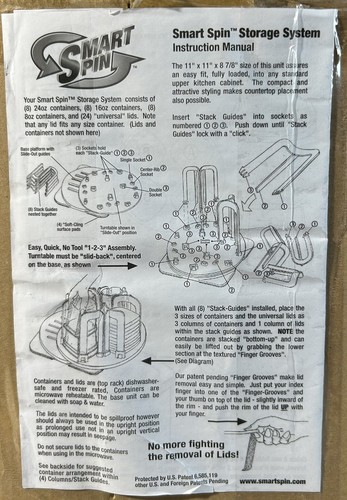 SmartSpin 24 Piece Storage System Includes Containers, Lids & Carousel NEW | eBay