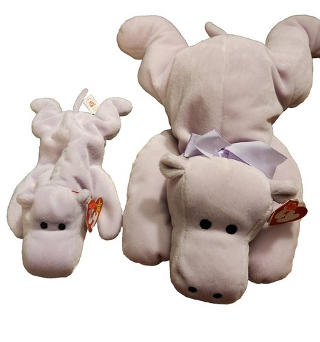 1996 Ty The Pillow PAL Collection Tubby Purple Hippo Plush Animal Toy ...