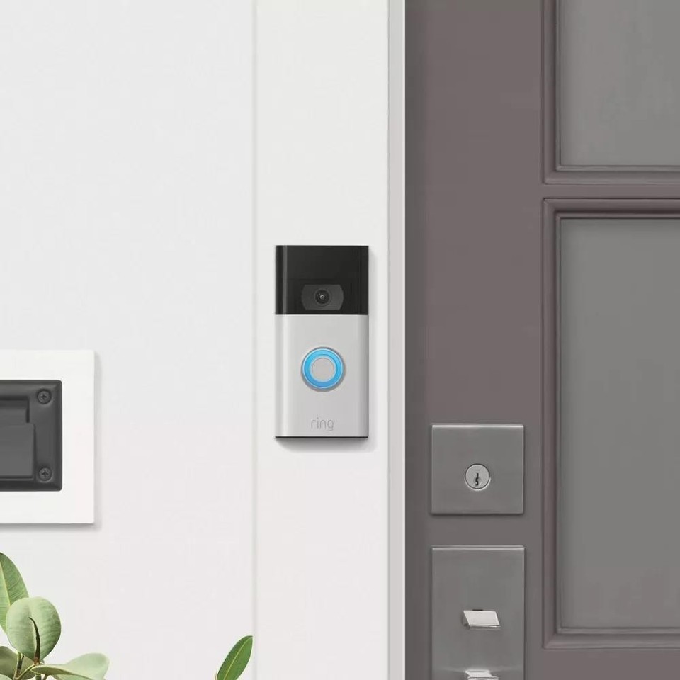 Ring Video Doorbell Satin Nickel Smart WiFi Home Security Slim Camera ...
