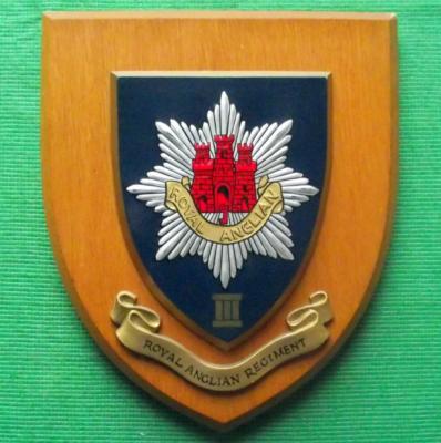 Vintage Regimental Oak Crest Shield Plaque : Royal Anglian Regiment ...