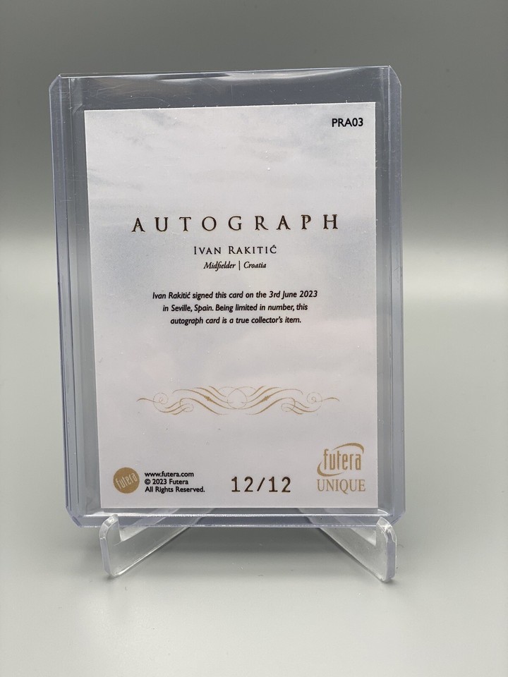 2023-24 Futera Unique Prestige Autograph #3 Ivan Rakitic Croatia ...
