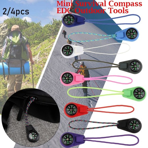 Mini Survival Compass Pocket Compasses EDC Outdoor Tools Zipper Tail ...